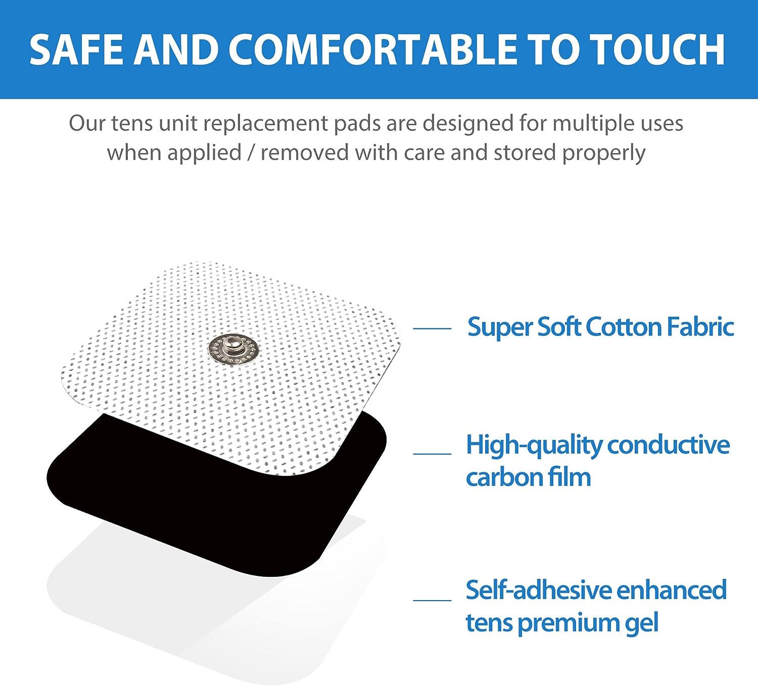 E-stim Replacement Pads - Snap Style – S & G - TLZ